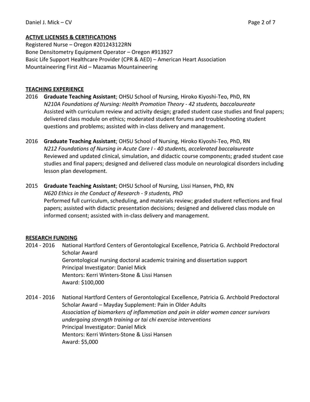 CV_Daniel Mick_Jan2017 | PDF