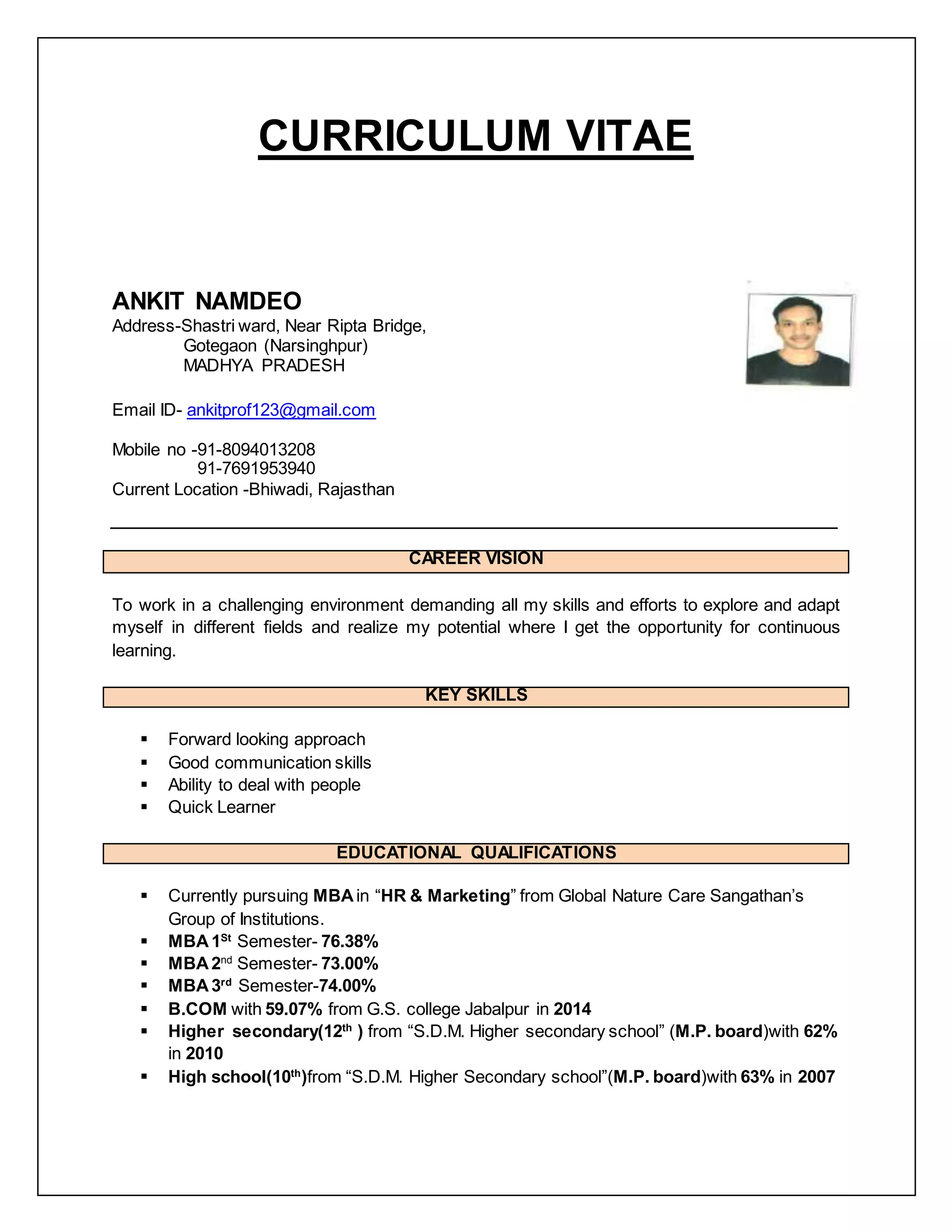 Resume ANKIT | DOCX