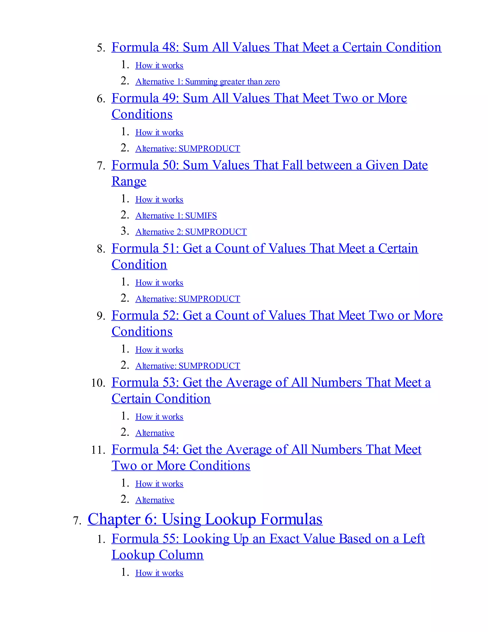 101 Excel Formulas .pdf | Business Accounting & Finance | Business