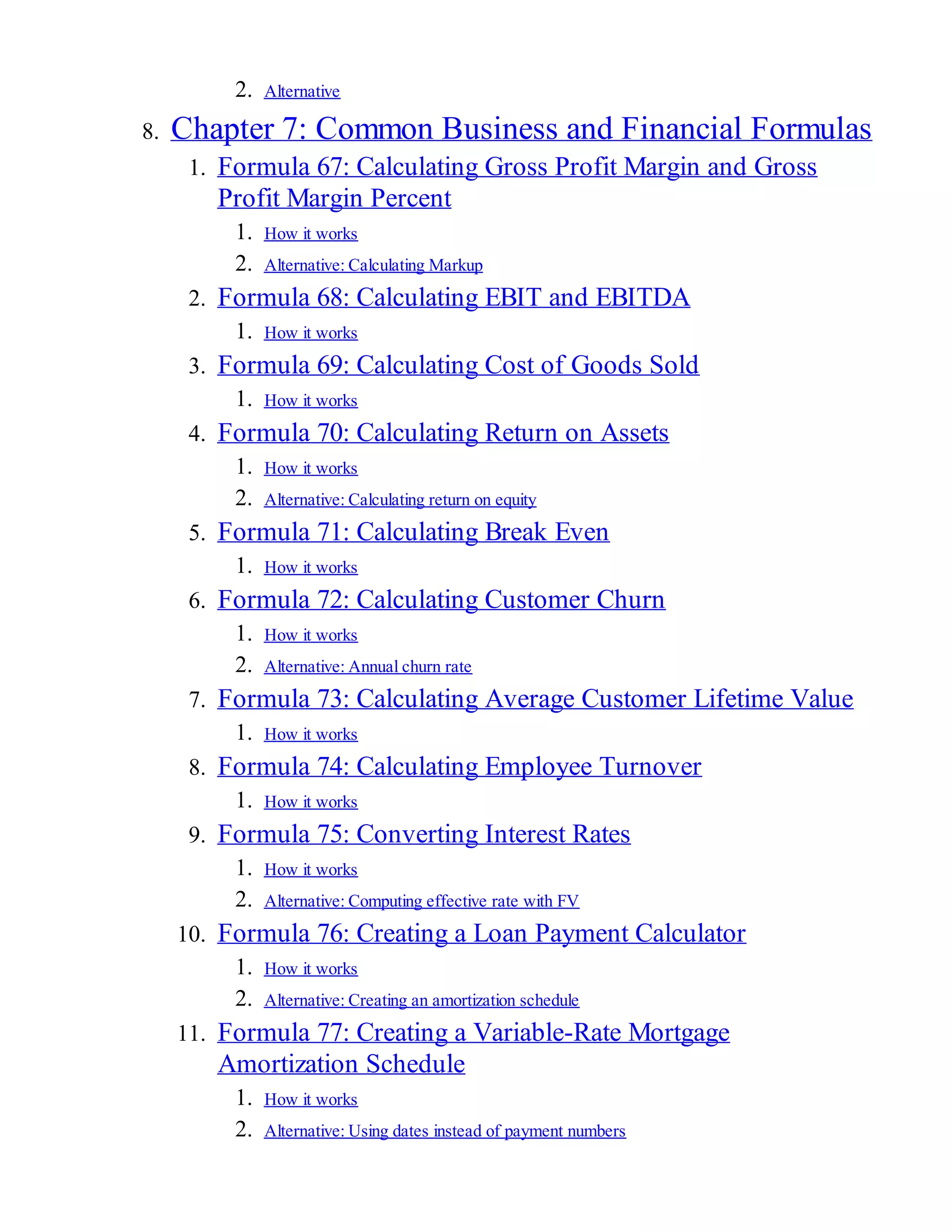 101 Excel Formulas .pdf | Business Accounting & Finance | Business