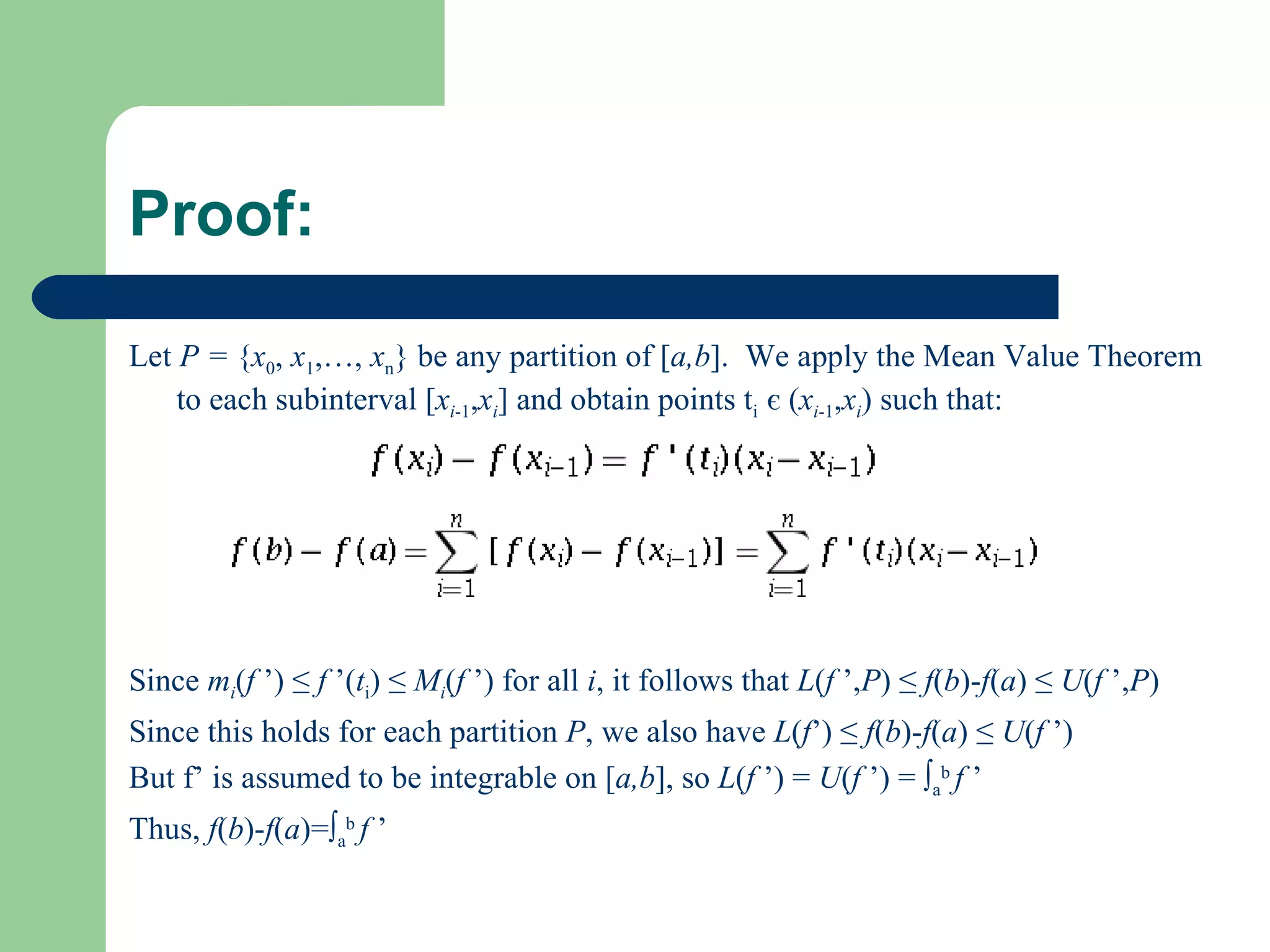 Fundamental Theorem of Calculus | PPT