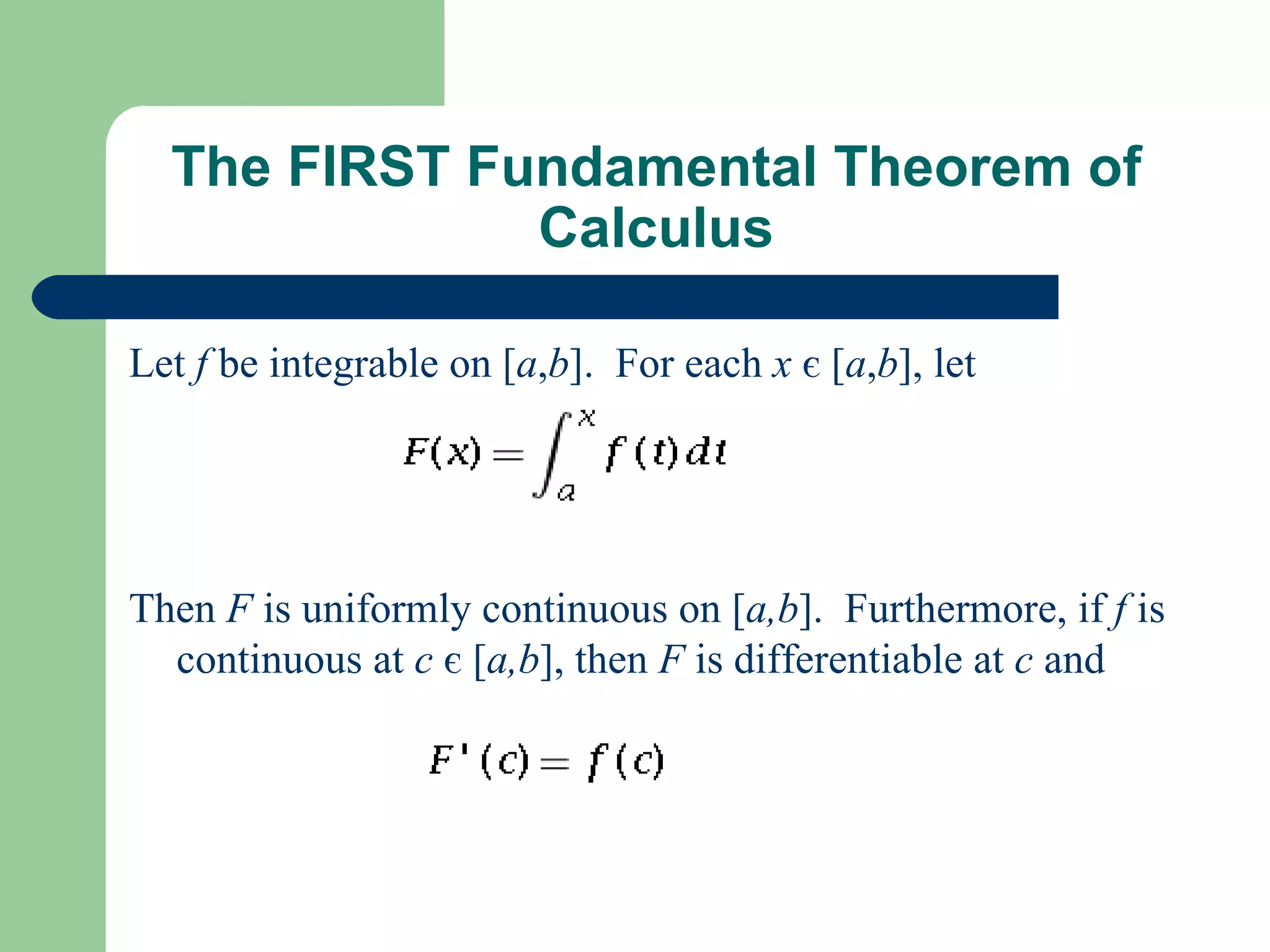 Fundamental Theorem of Calculus | PPT