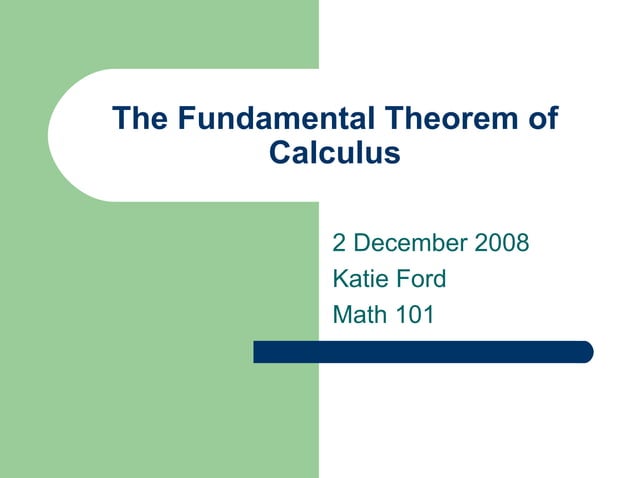 Fundamental Theorem of Calculus | PPT