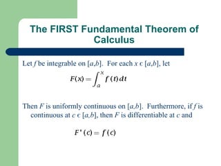 Fundamental Theorem of Calculus | PPT