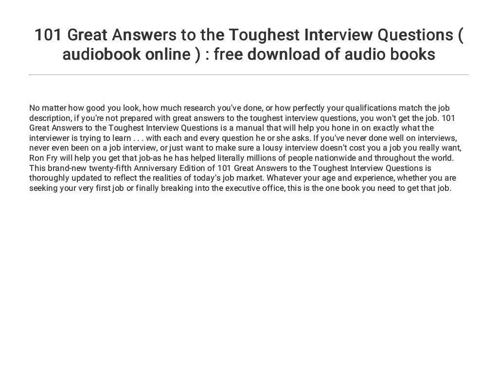 101 Great Answers To The Toughest Interview Questions Audiobook 101-great-answers-to-the-toughest-interview-questions-audiobook