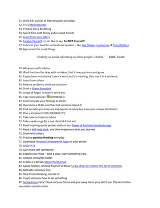 101 Habits for Positive Living | PDF