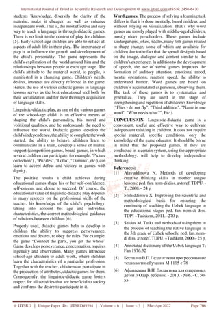 Linguistic Didactic Games in the Development of Language Skills of ...