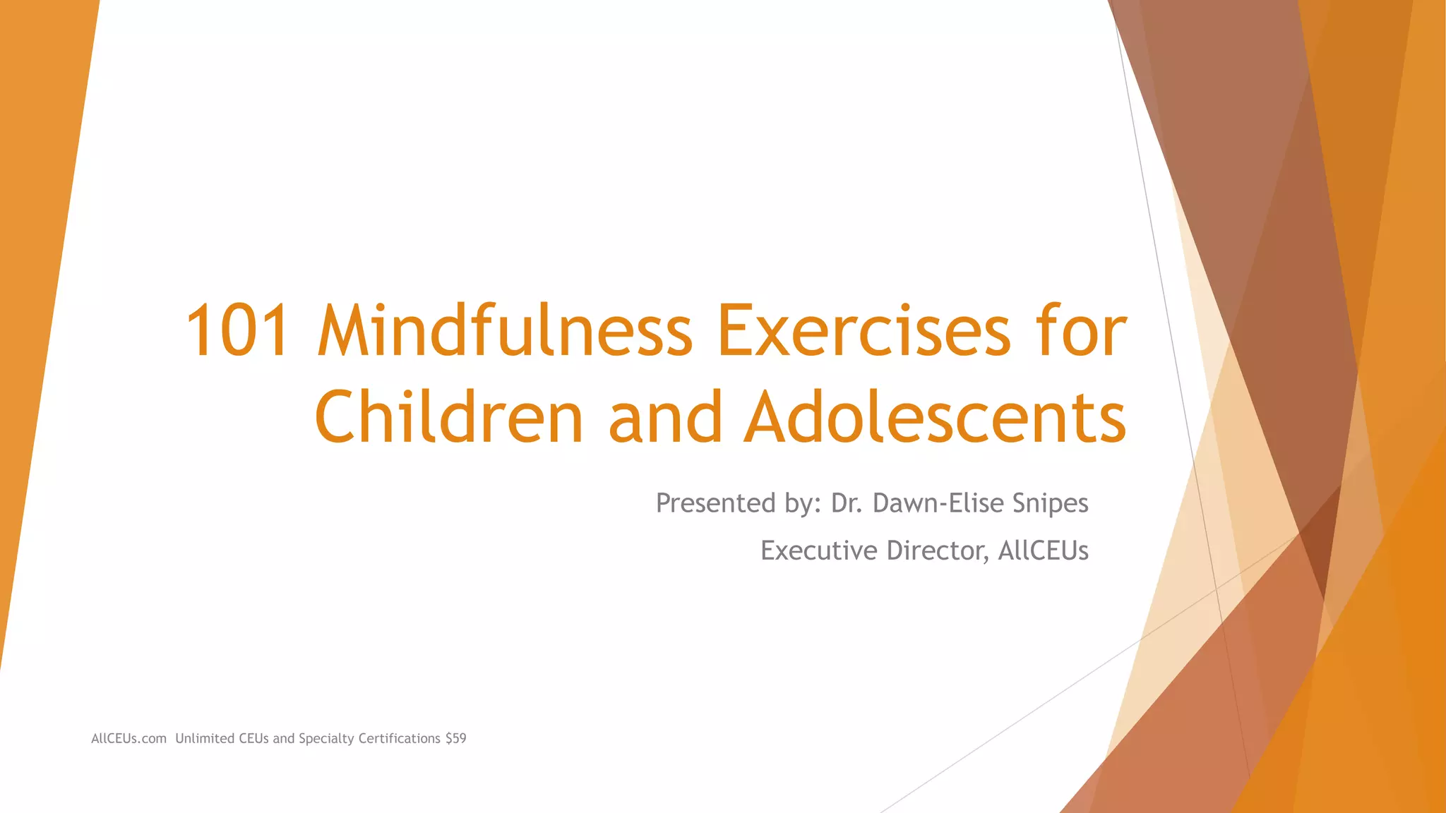 101 Mindfulness Skills for Adolescents | PPT