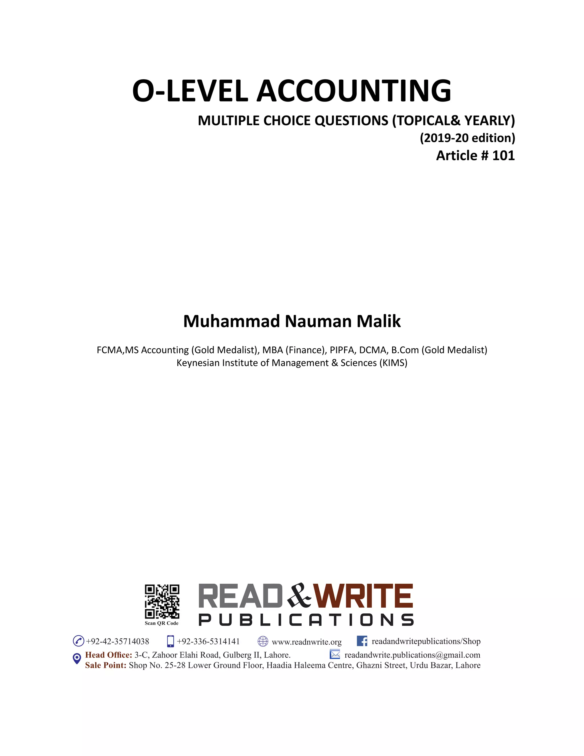 101 o level accounting paper 1 (topical & yearly) | PDF