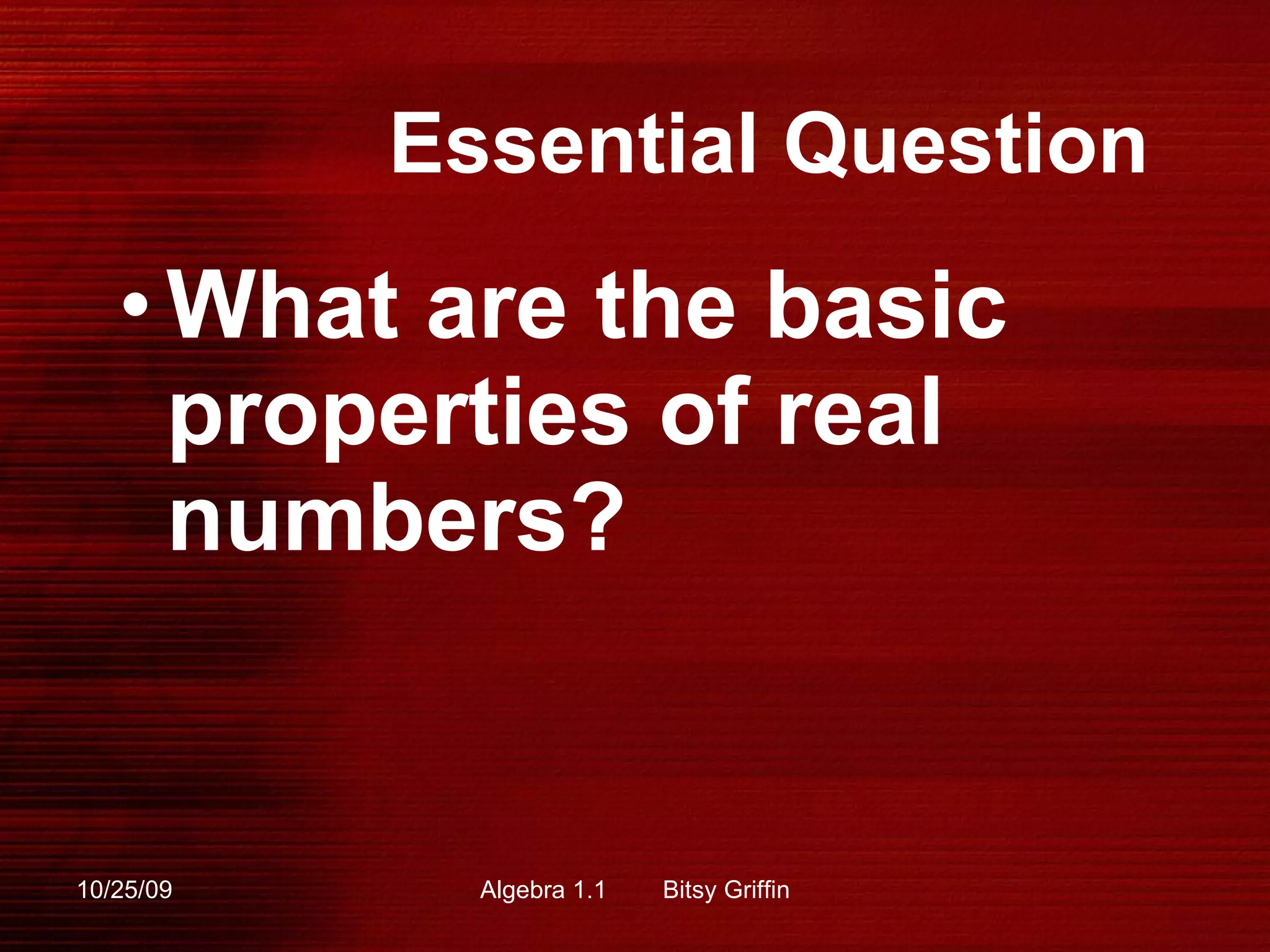 101 Properties Real Numbers Part 1 | PPT