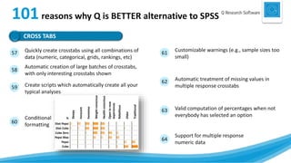 101 reasons why Q is a better alternative to spss | PPT