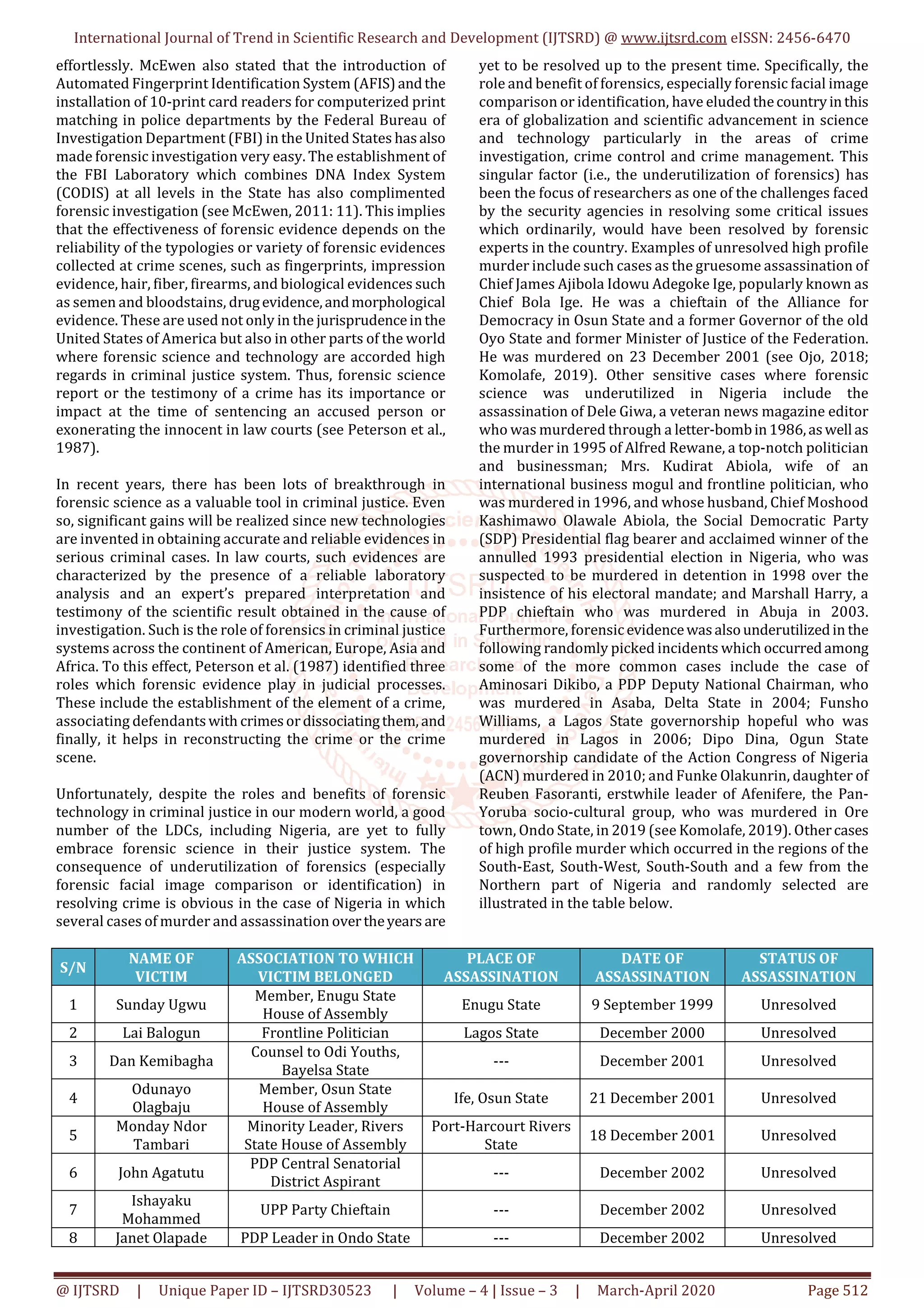 Roles, Benefits and Challenges of Forensic Facial Image Comparison and ...