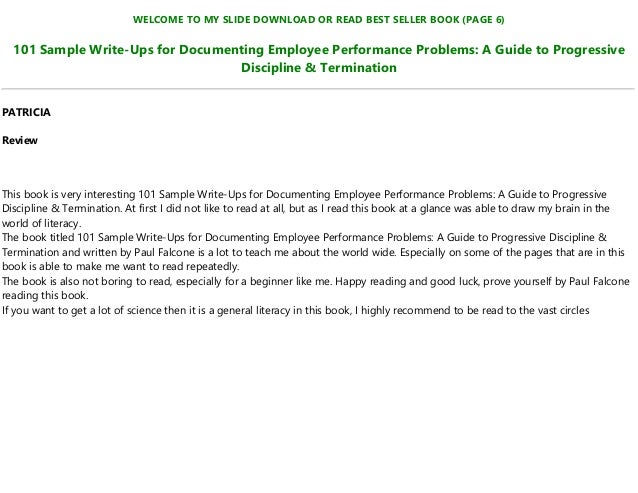 PDF Download^& 101 Sample Write-Ups for Documenting Employee ...