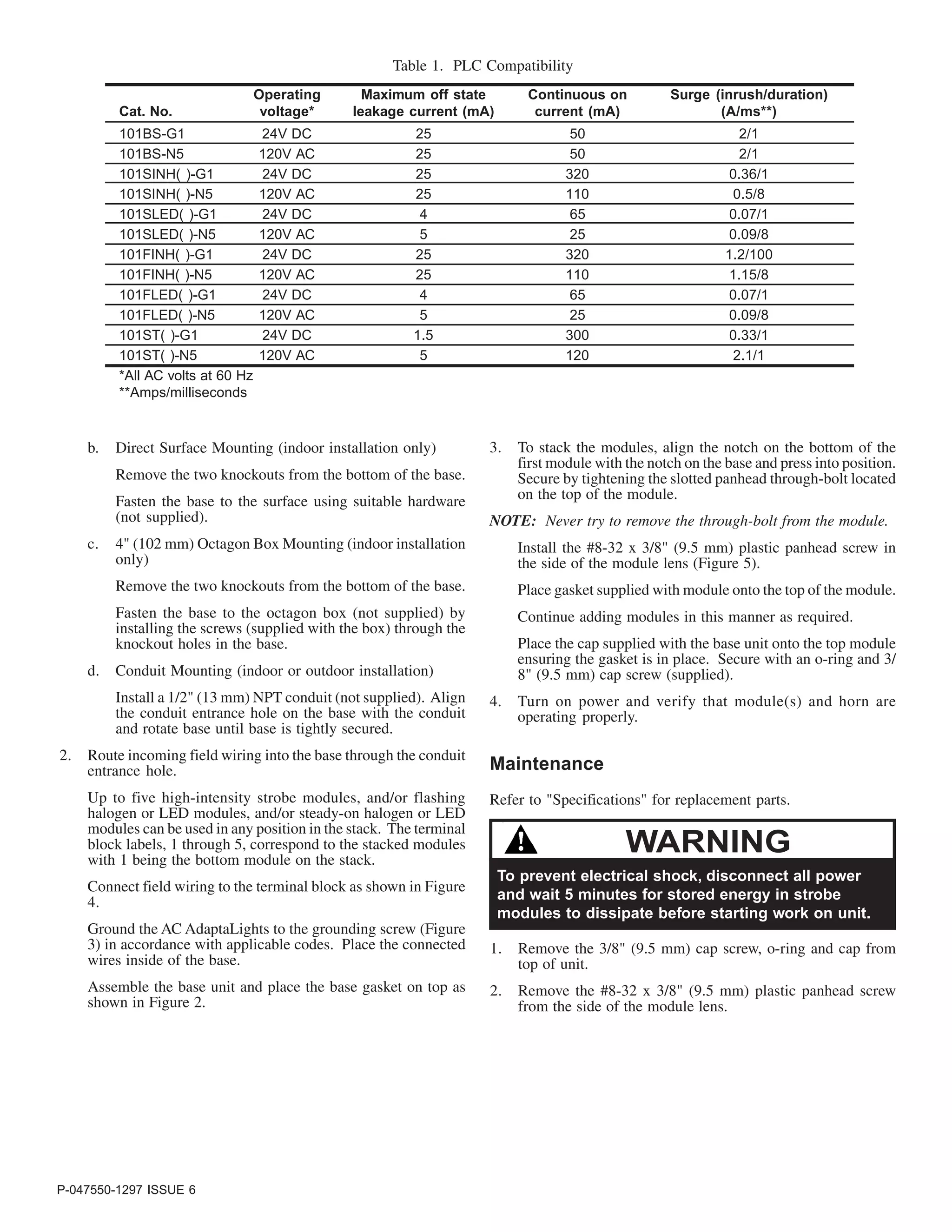 Edwards Signaling 101SINHG-G1 Installation Manual | PDF