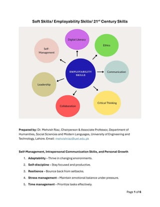 List of 101 Soft Skills/ Employability Skills | PDF
