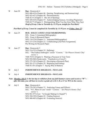 101 Syllabus Summer 2012 | PDF