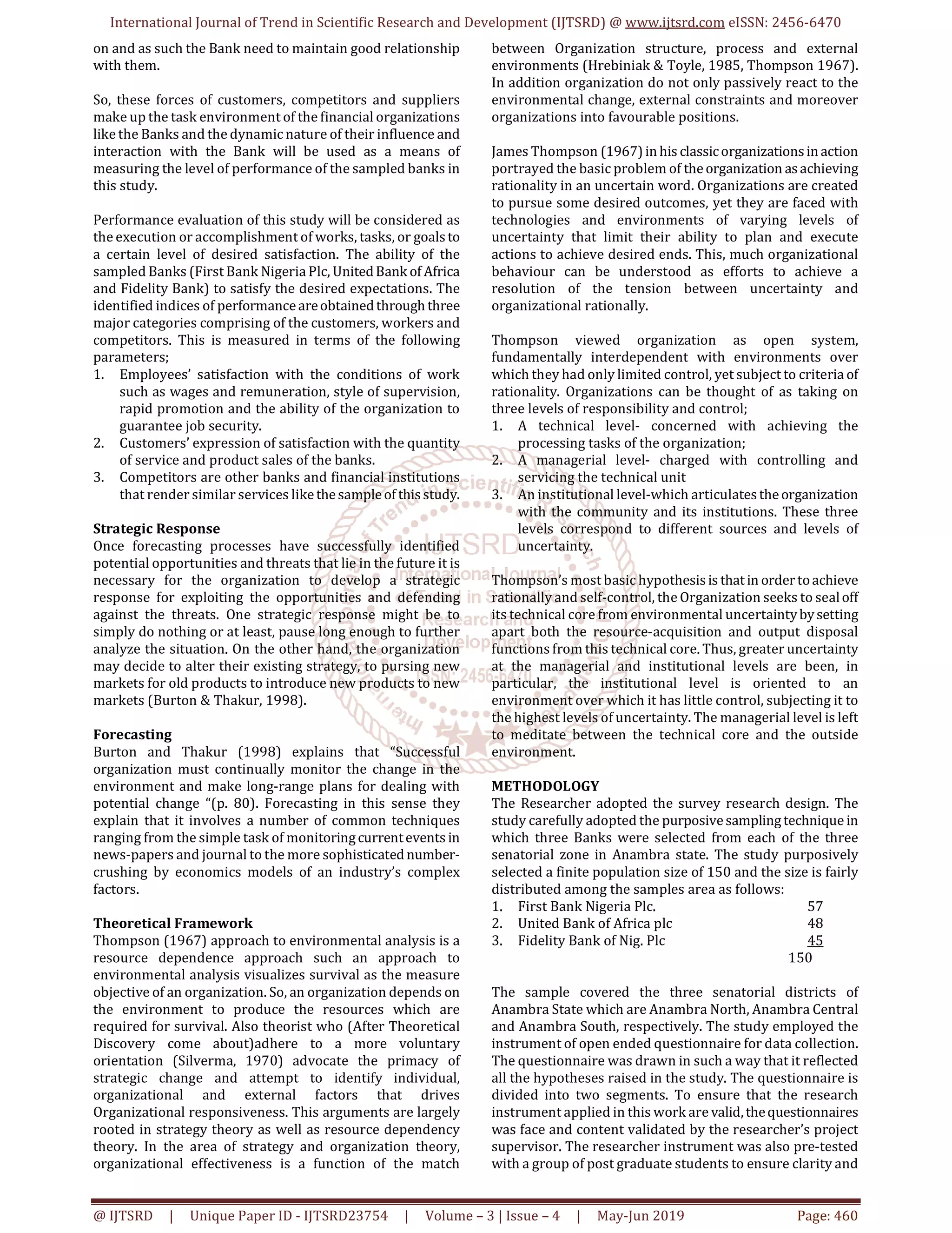 Task Environment and Organisational Responsiveness in Nigerian Banks | PDF | Green Solutions ...