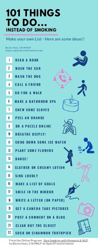 Quitting Smoking - 101 Things to Do Instead of Smoking