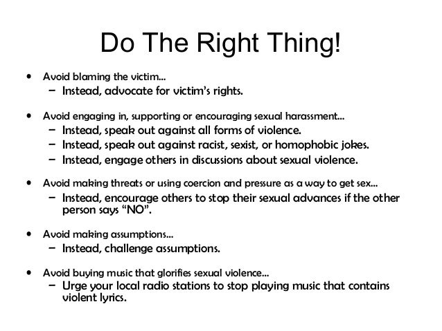 101 Things You Can Do To Prevent Sexual Assault