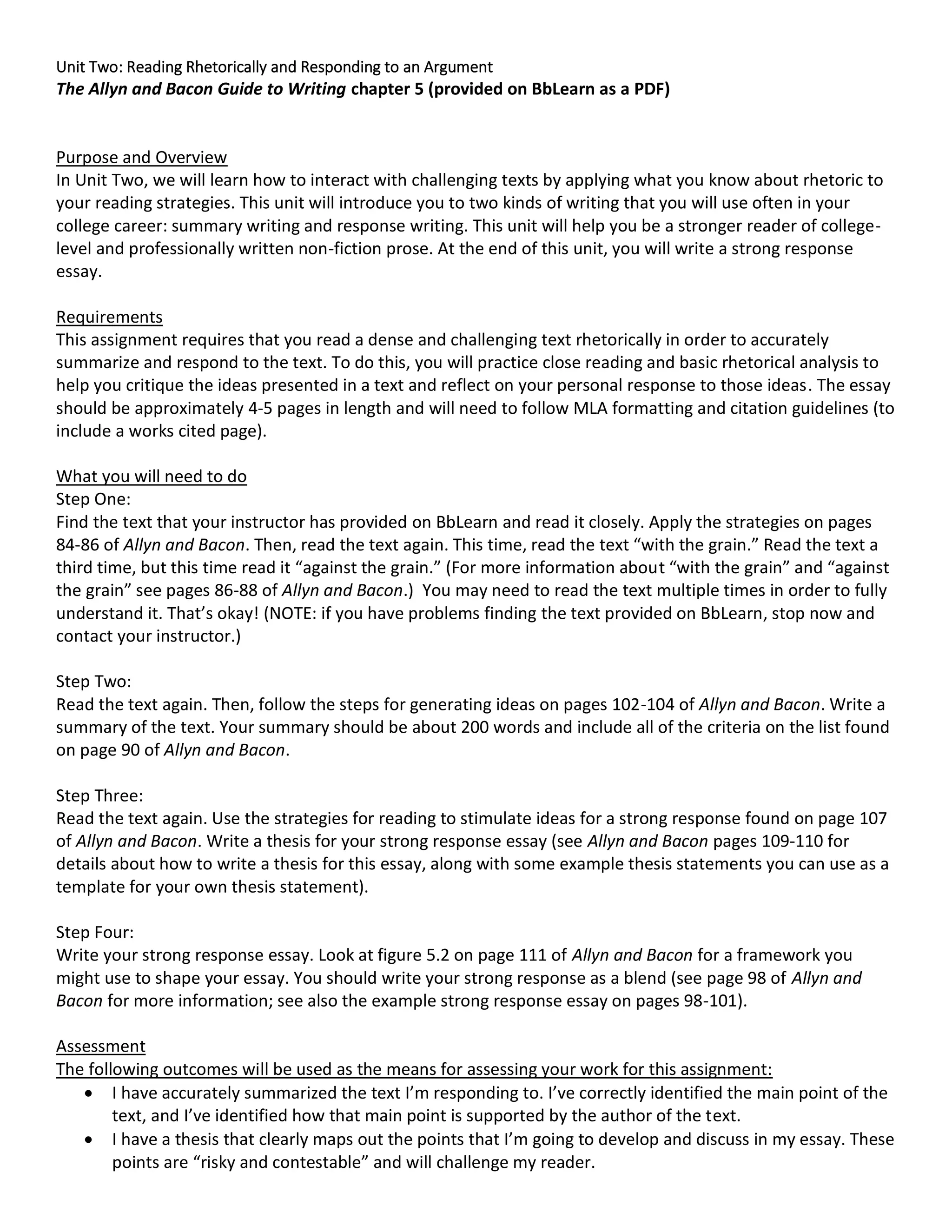 101 unit 2 assignment sheet spring 20 | PDF