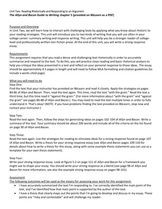 101 unit 2 assignment sheet spring 20 | PDF