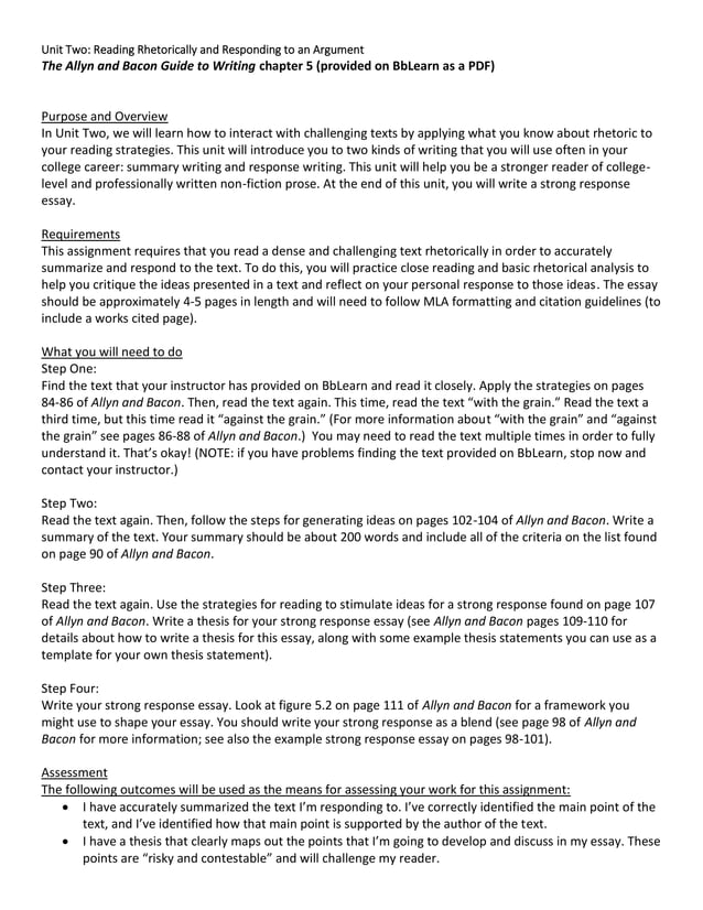101 unit 2 assignment sheet spring 20 | PDF