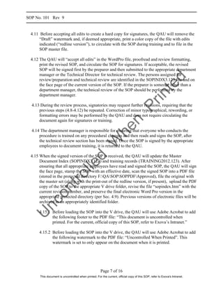 101v9 control of standard operating procedures and test methods | PDF