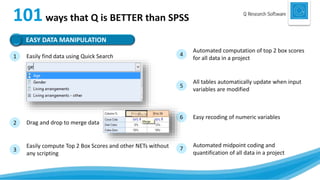 101 ways that Q Research Software is better than SPSS | PPT