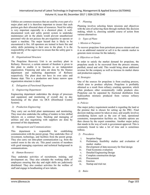 Management of Propylene Recovery Unit | PDF