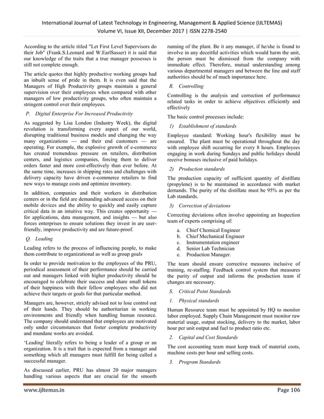 Management of Propylene Recovery Unit | PDF