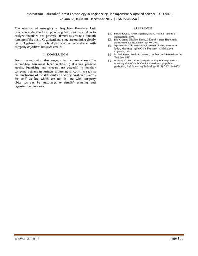Management of Propylene Recovery Unit | PDF