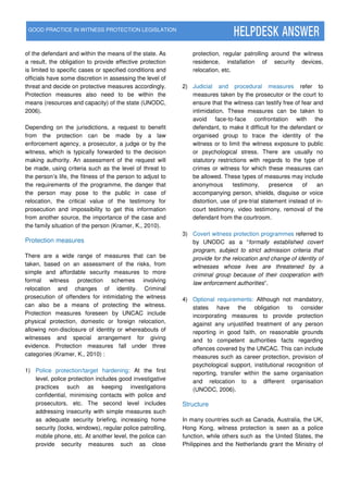 Good practice in witness protection legislation | PDF
