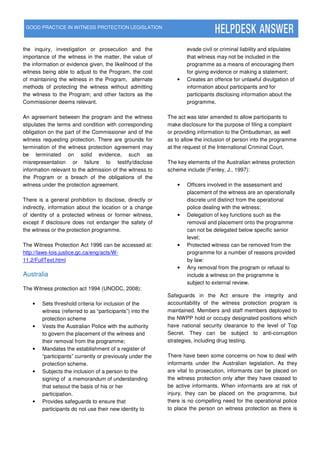 Good practice in witness protection legislation | PDF