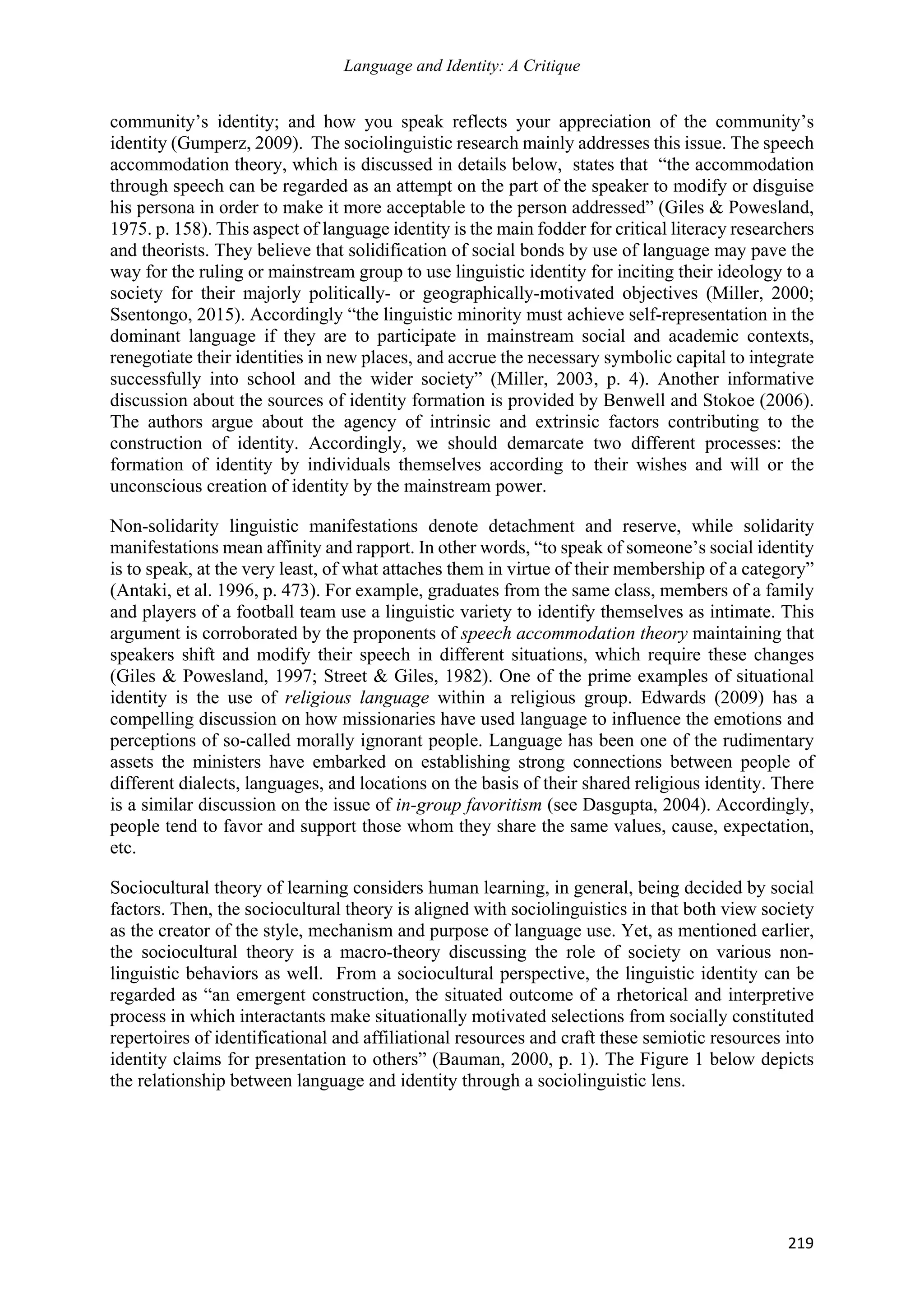 Language and Identity: A Critique | PDF