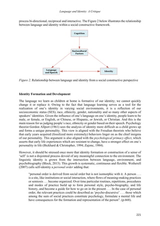 Language and Identity: A Critique | PDF
