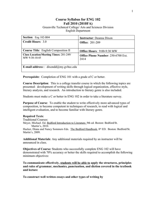 102 b04 syllabus | PDF