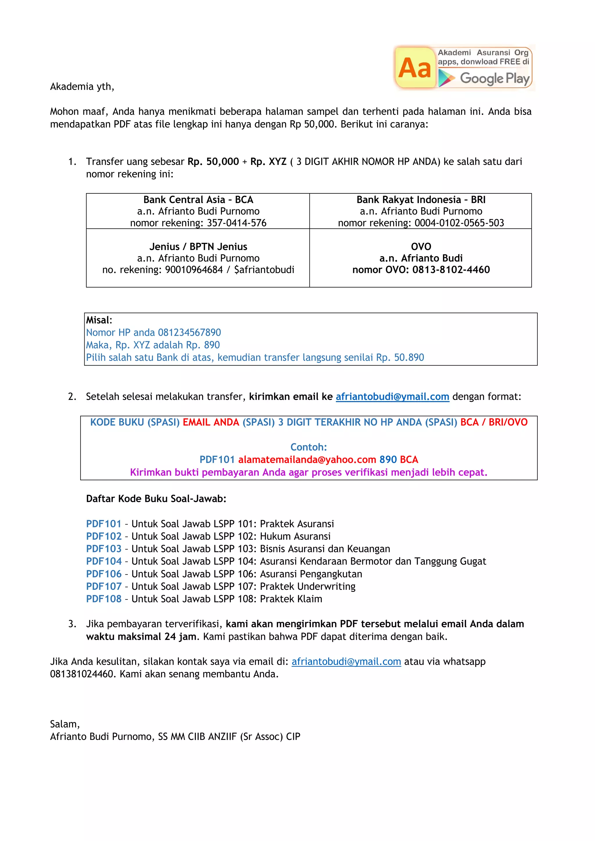 Soal Jawab 102: Hukum Asuransi - Persiapan ujian ONLINE Juni 2021 | PDF