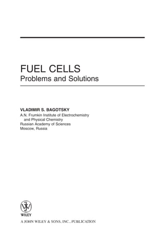Fuel Cells Problems And Solutions Bagotsky Vs | PDF
