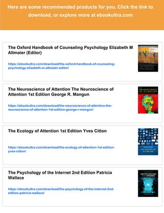 The Psychology of Attention 2nd Edition Elizabeth Styles | PDF