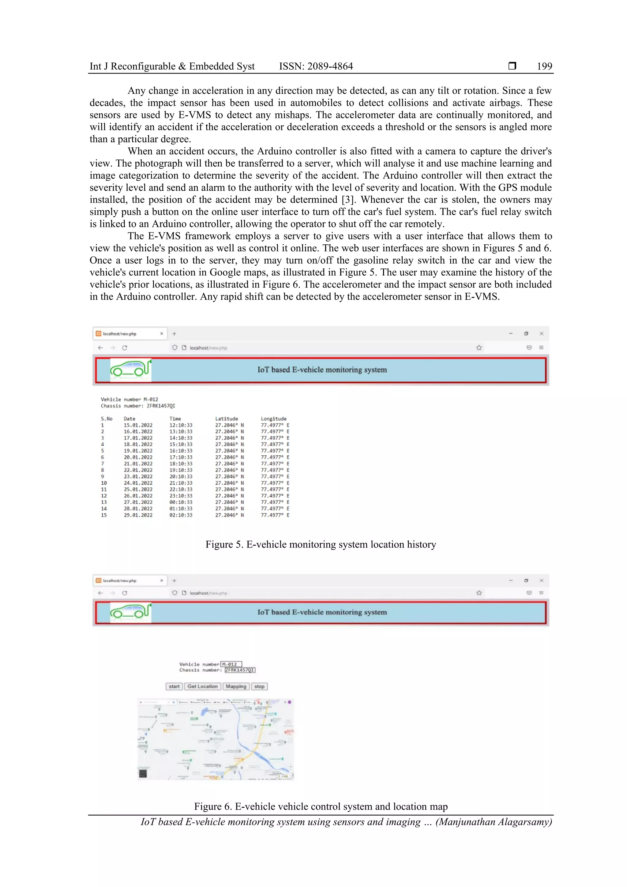 IoT based E-vehicle monitoring system using sensors and imaging processing algorithm | PDF