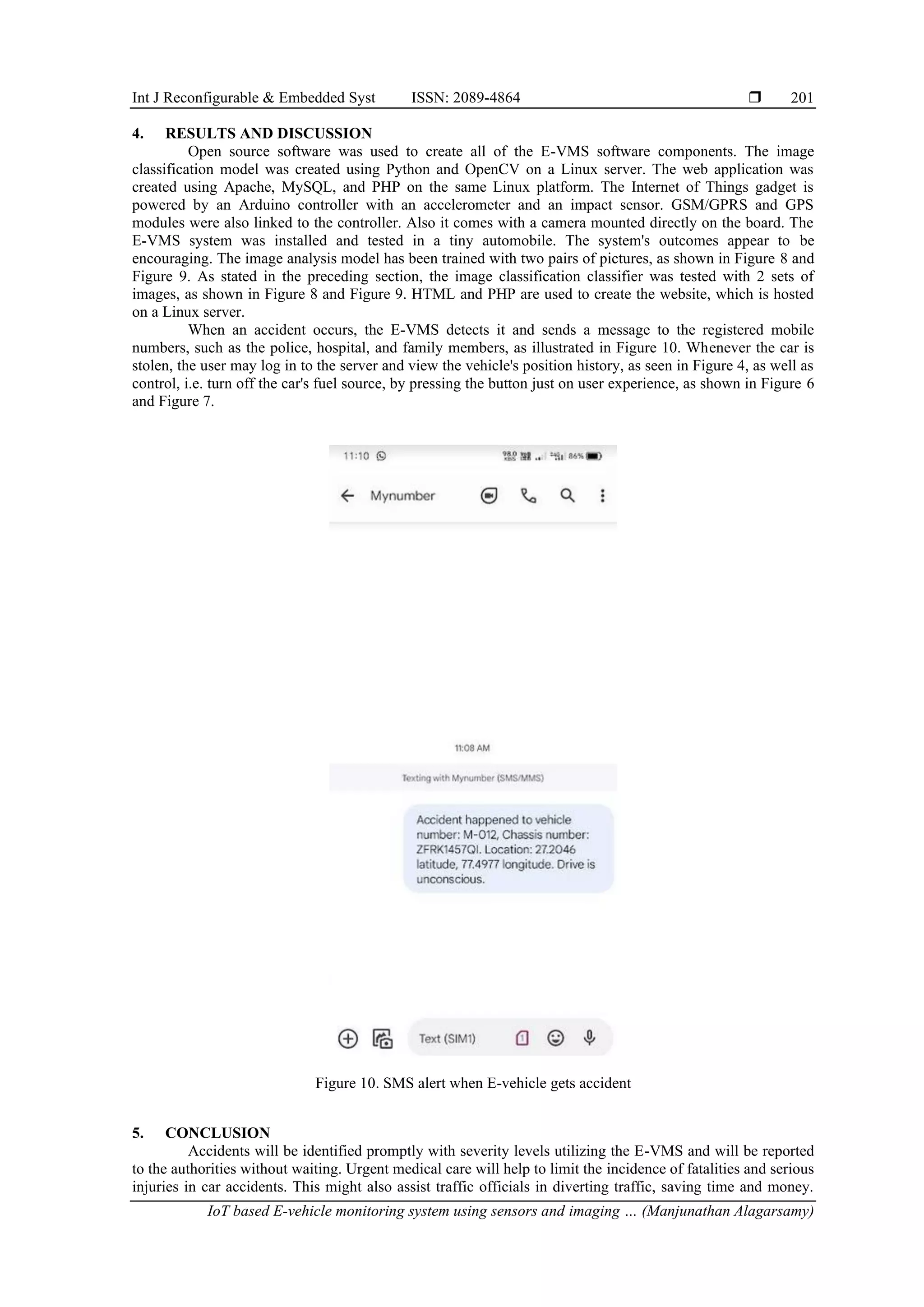 IoT based E-vehicle monitoring system using sensors and imaging processing algorithm | PDF