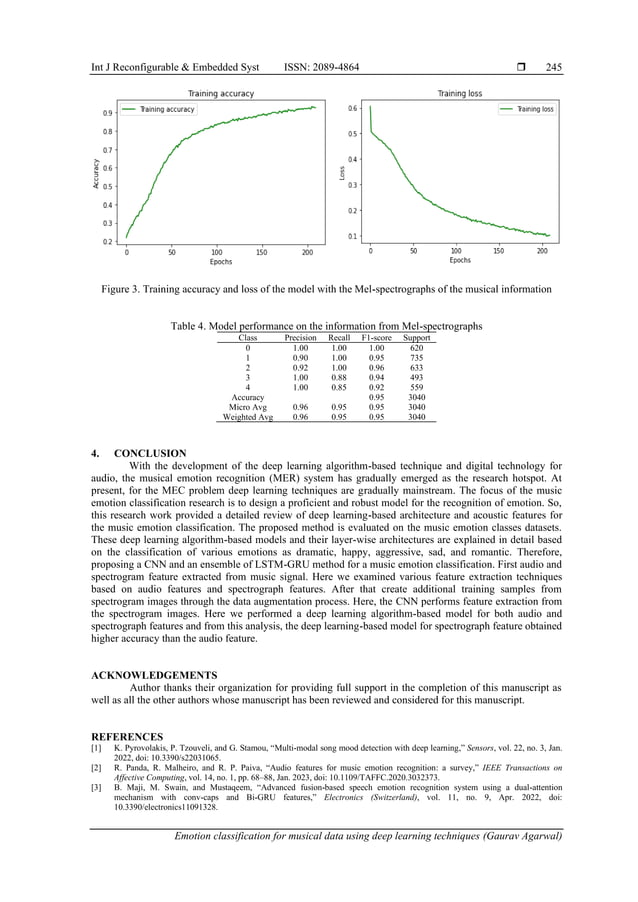 Emotion classification for musical data using deep learning techniques | PDF