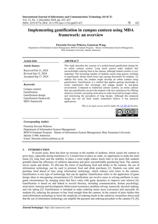 Implementing gamification in campus canteen using MDA framework: an ...