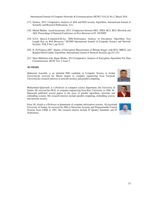 PERFORMANCE EVALUATION OF BLOWFISH ALGORITHM ON SUPERCOMPUTER IMAN1 | PDF