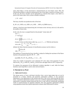 CONSTRUCTING A FUZZY NETWORK INTRUSION CLASSIFIER BASED ON DIFFERENTIAL EVOLUTION AND HARMONIC ...
