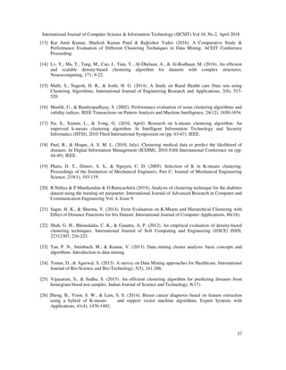 CLUSTERING ALGORITHM FOR A HEALTHCARE DATASET USING SILHOUETTE SCORE VALUE | PDF