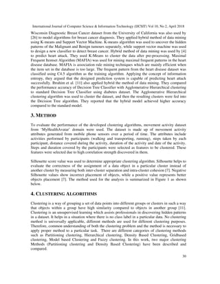 CLUSTERING ALGORITHM FOR A HEALTHCARE DATASET USING SILHOUETTE SCORE VALUE | PDF