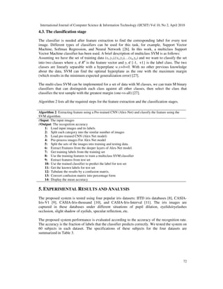 CONVOLUTIONAL NEURAL NETWORK BASED FEATURE EXTRACTION FOR IRIS RECOGNITION | PDF