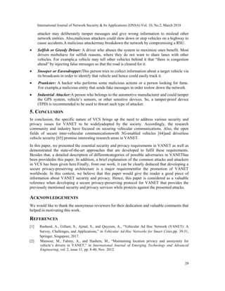 VANET SECURITY AND PRIVACY – AN OVERVIEW | PDF