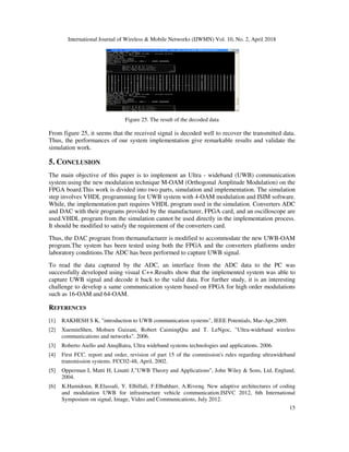 IMPLEMENTATION OF A NEW IR-UWB SYSTEM BASED ON M-OAM MODULATION ON FPGA COMPONENT | PDF